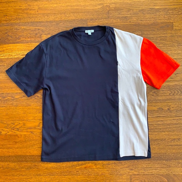 COS | Shirts | Mens Cos Blue Cotton Short Sleeve Tee Shirt With Hidden ...